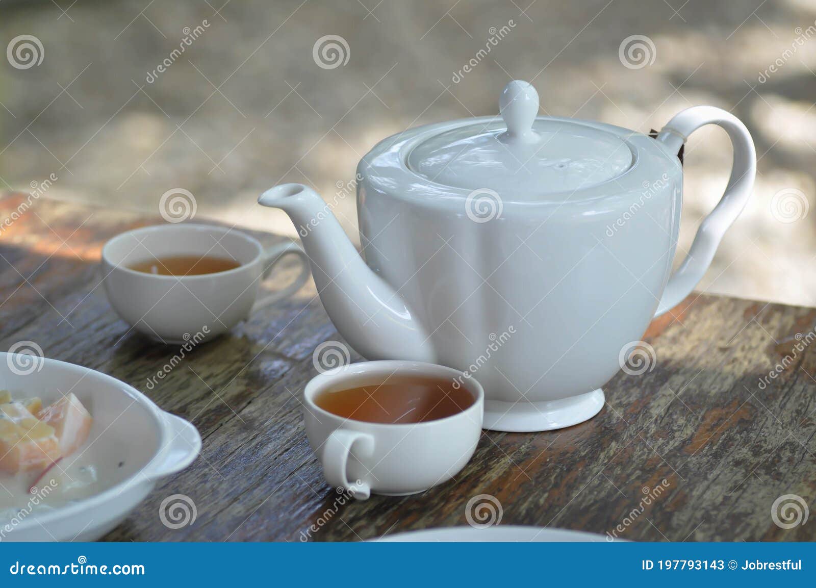 Tea cup and tea pot stock image. Image of drink, water - 197793143