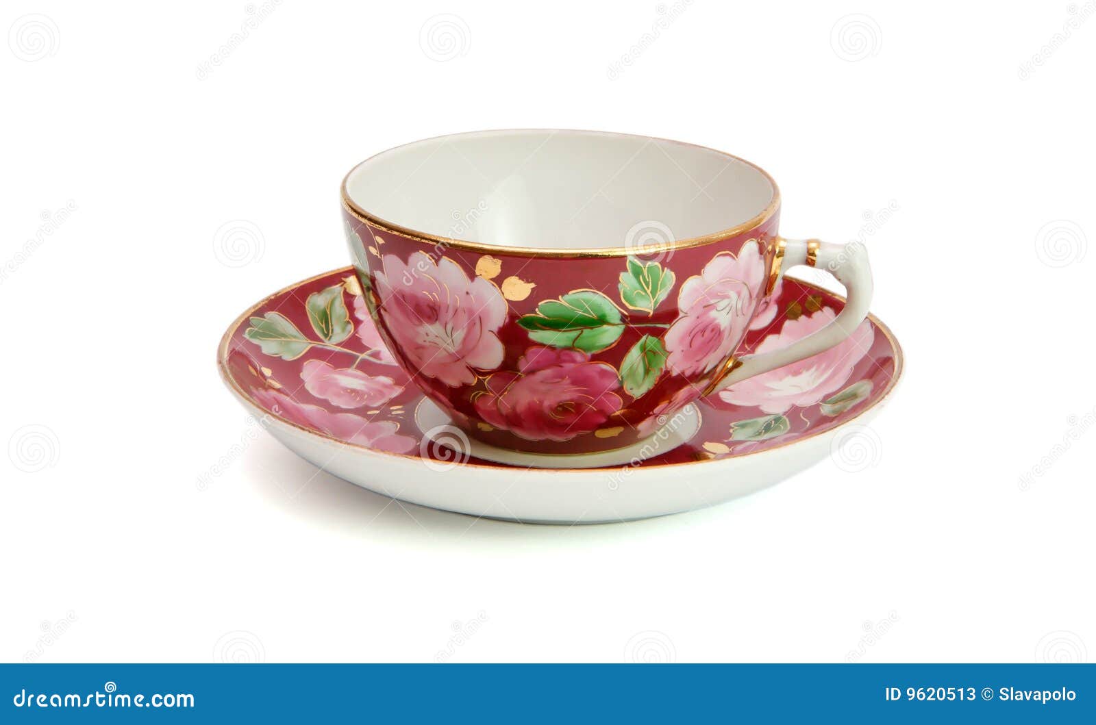 Tea Cup and Saucer Isolated Stock Image - Image of colorful, isolate ...