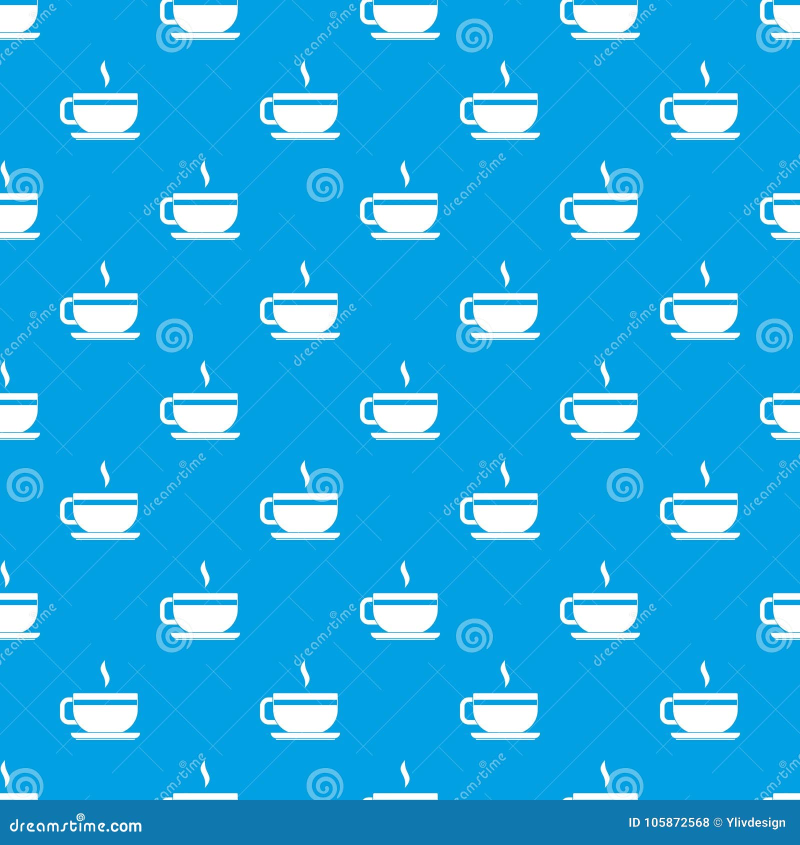 Tea Cup and Saucer Pattern Seamless Blue Stock Vector - Illustration of ...