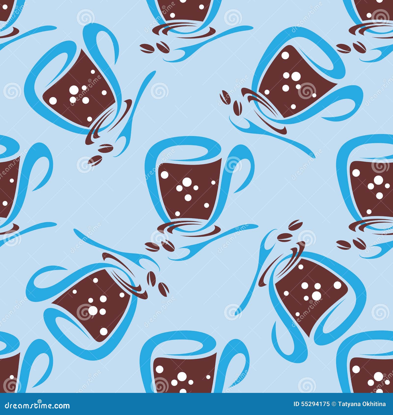 Tea cup seamless pattern stock vector. Illustration of wallpaper - 55294175