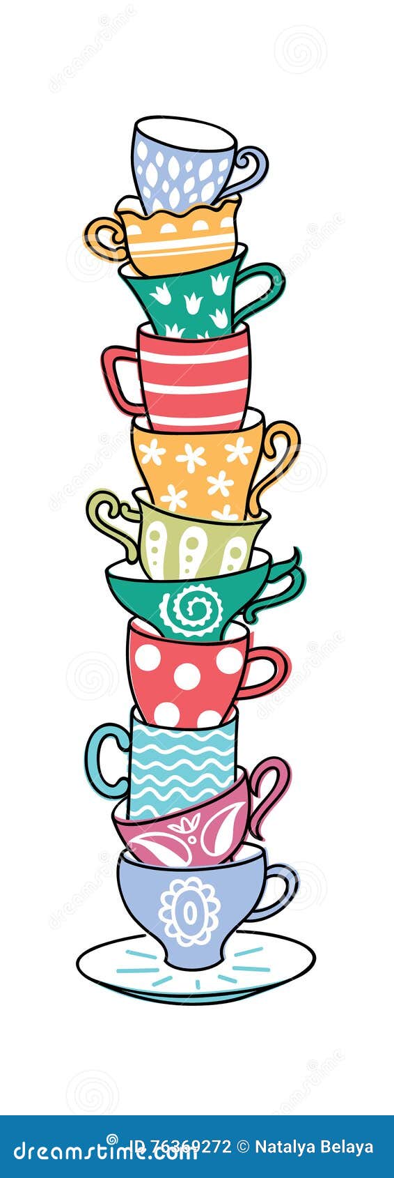 Tea cup stock vector. Illustration of element, pattern - 76369272