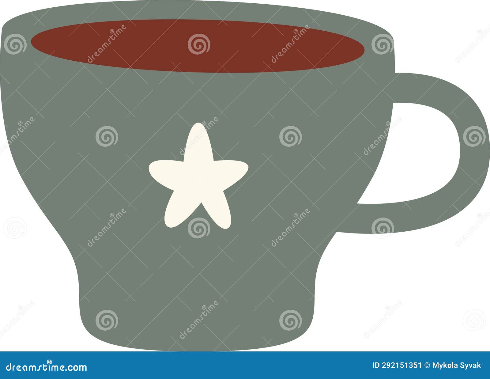 Tea Cup with Star stock vector. Illustration of anise - 292151351