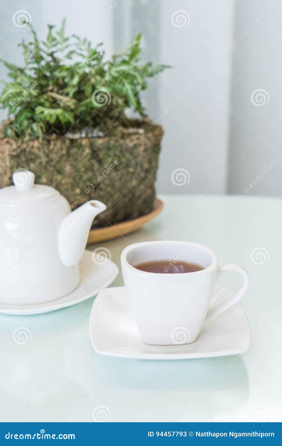 Tea cup on the table stock image. Image of refreshment - 94457793