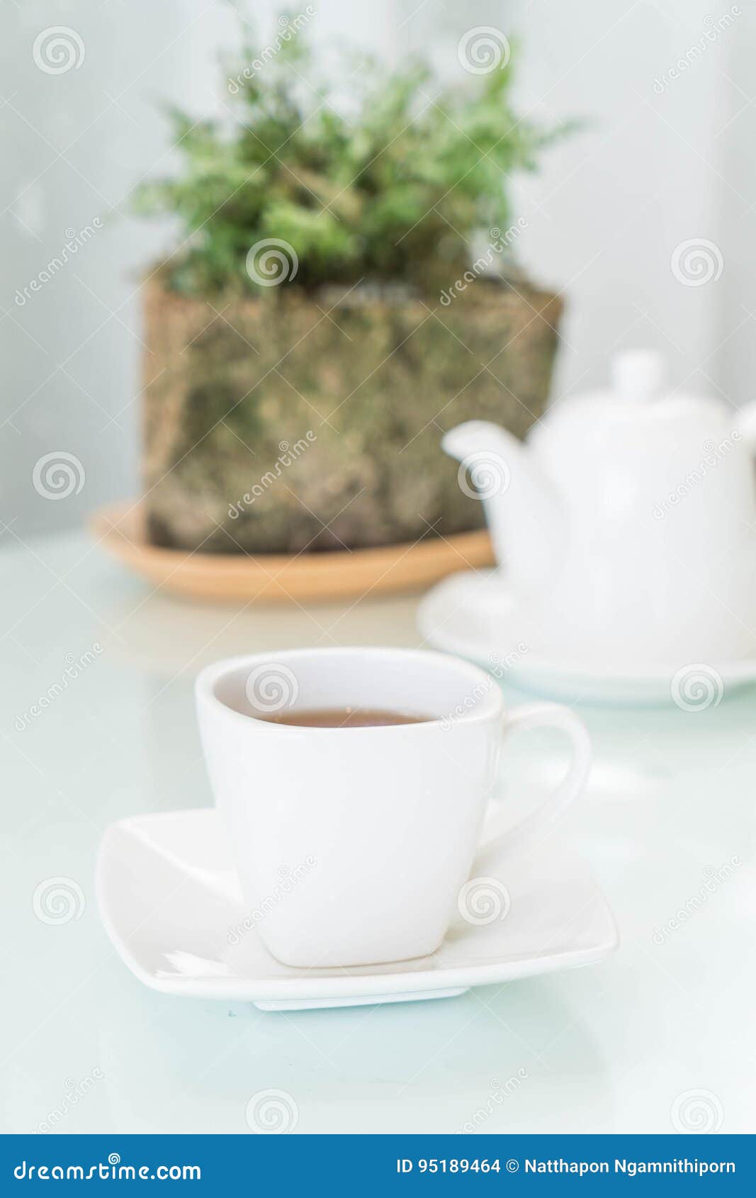Tea cup on the table stock photo. Image of glass, breakfast - 95189464