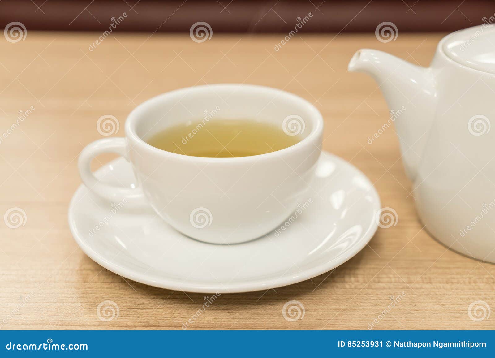 Tea cup on table stock image. Image of beverage, green - 85253931