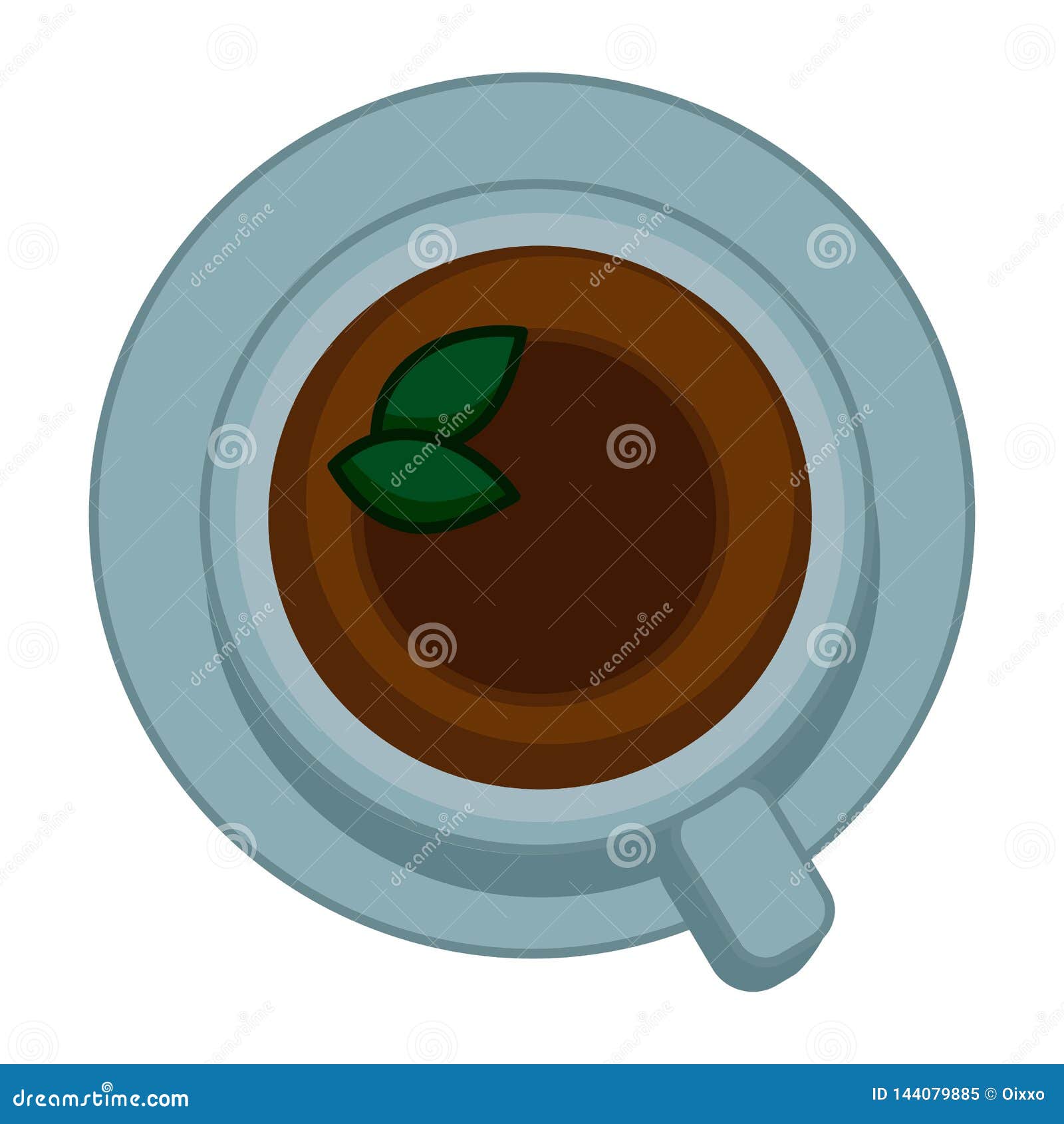 Tea Cup Top View. Vector Flat Icon Stock Vector - Illustration of ...