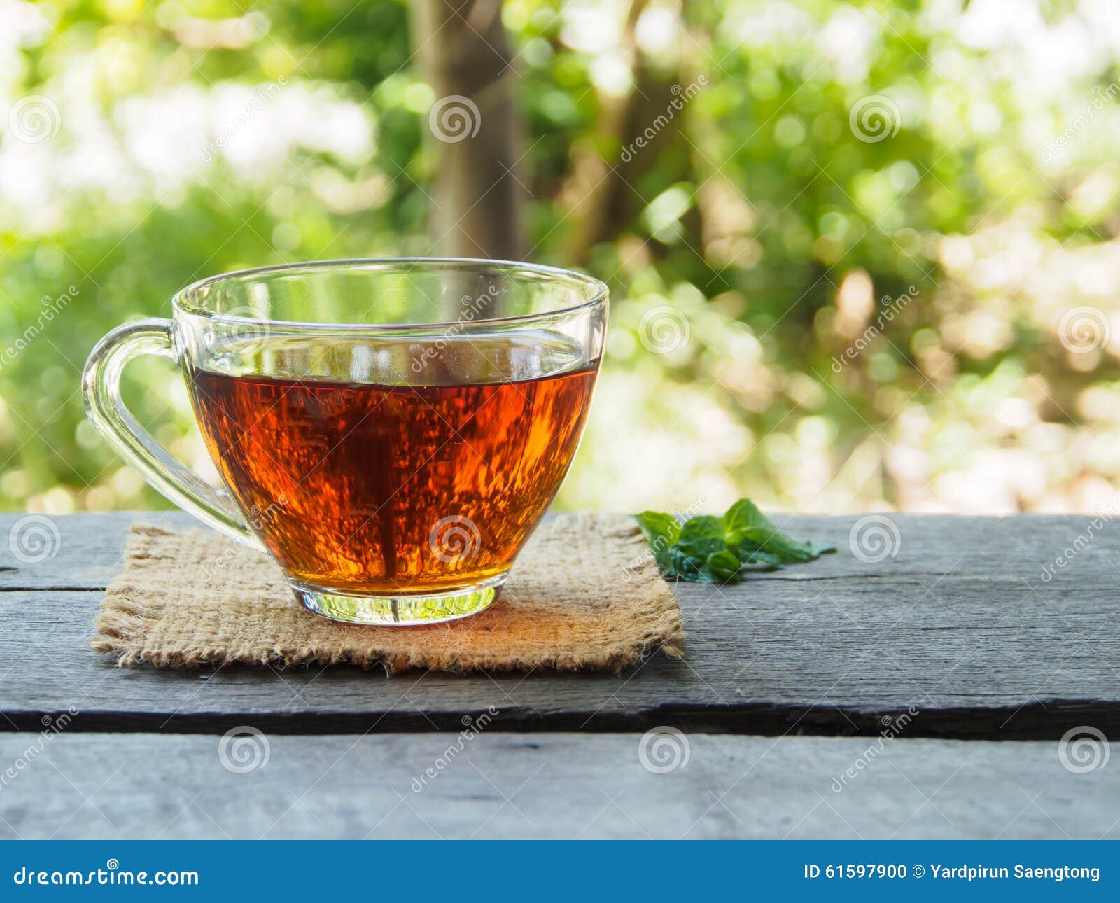 Tea cup on wooden stock photo. Image of bowl, closeup - 61597900