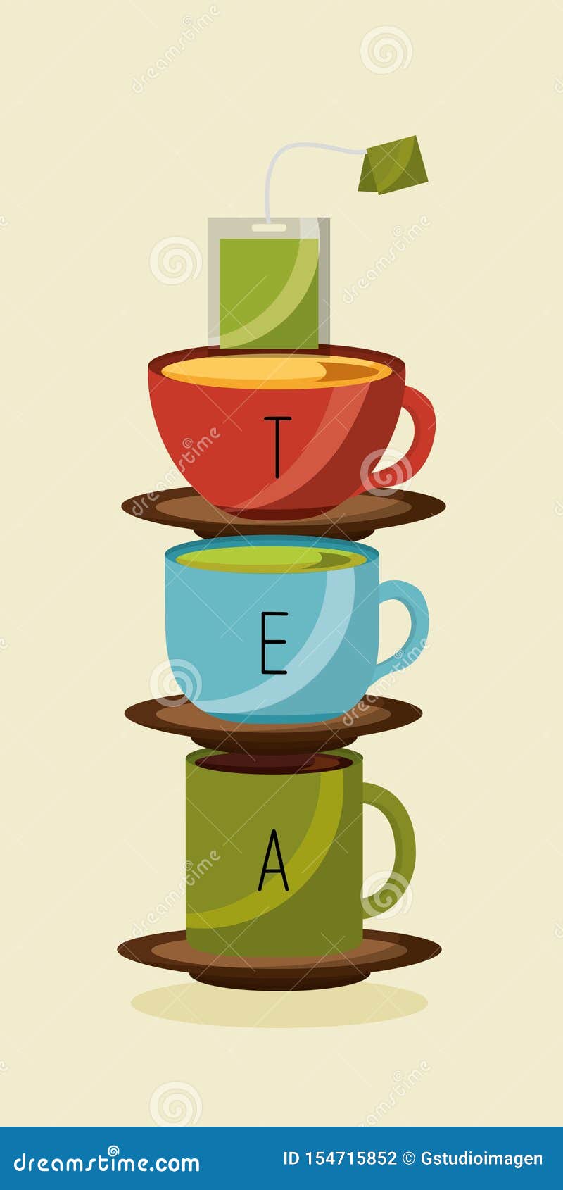 Tea cups vector design stock illustration. Illustration of vector ...