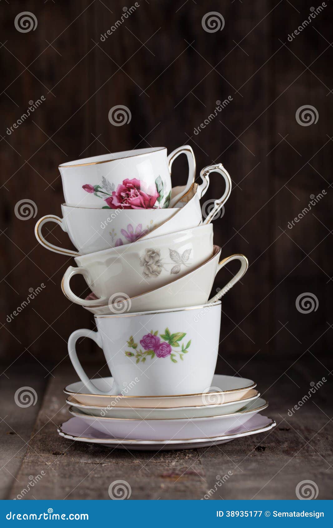 Tea cups stock image. Image of cups, british, wooden - 38935177