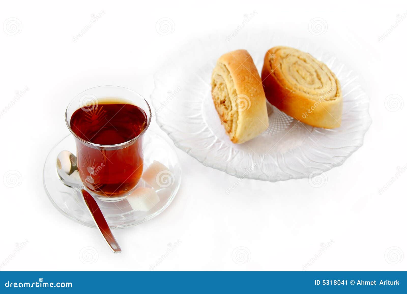 Tea and dessert rolls stock image. Image of clear, blended - 5318041