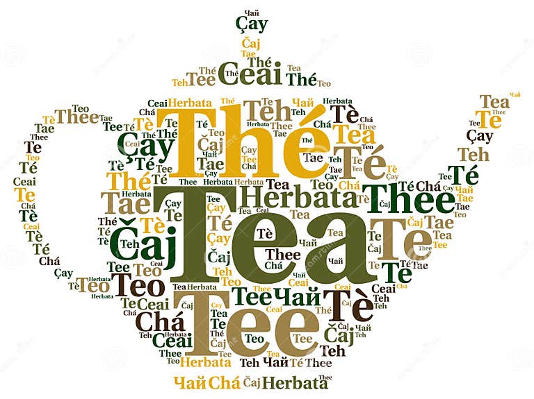 Tea in Different Languages Word Cloud Stock Illustration - Illustration ...