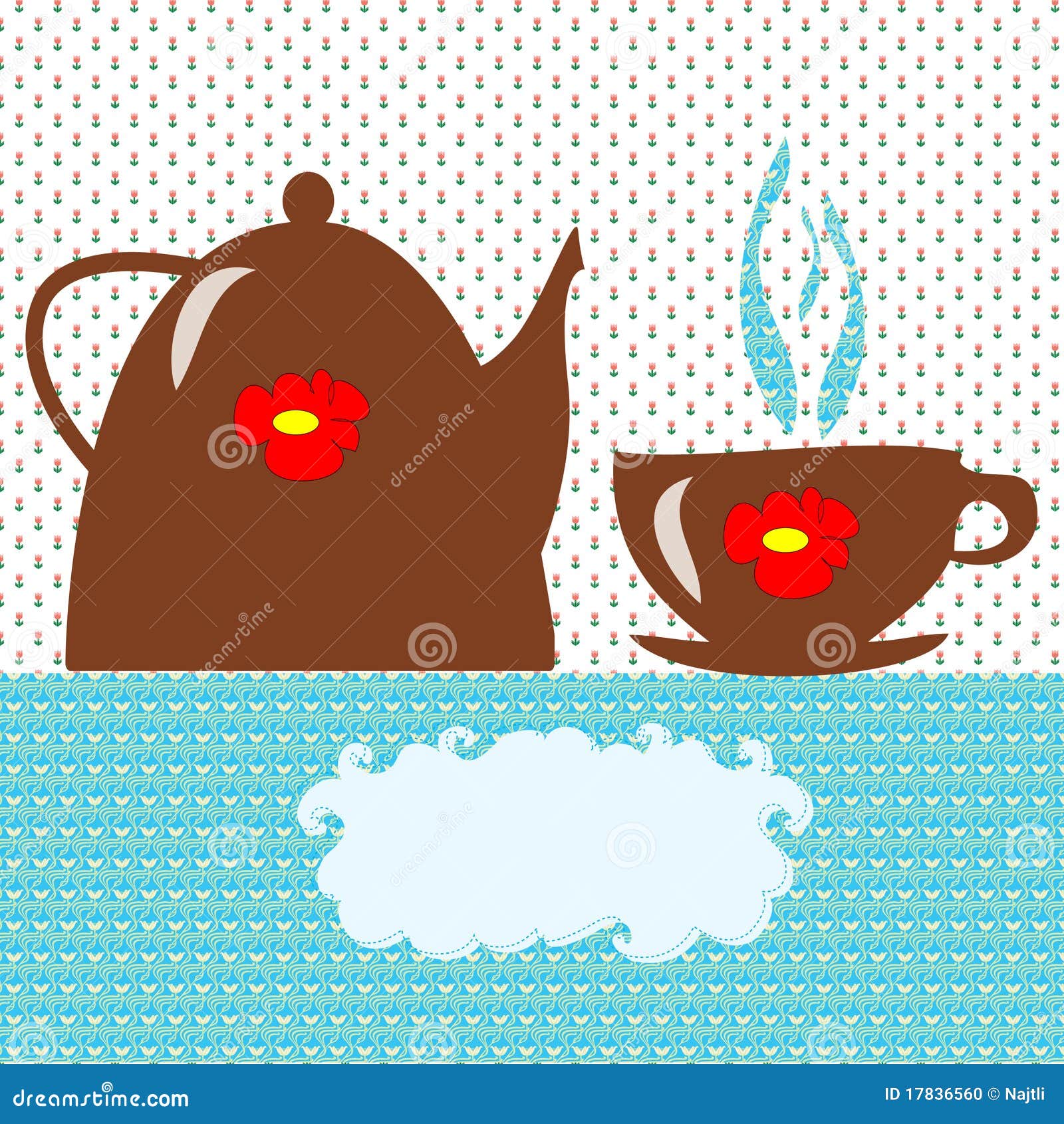 Tea drinking stock vector. Illustration of background - 17836560