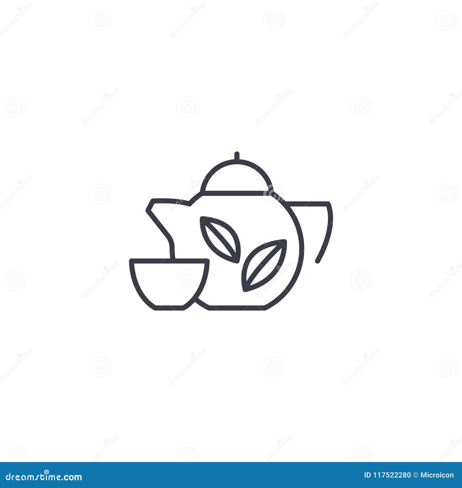 Tea Drinking Linear Icon Concept. Tea Drinking Line Vector Sign, Symbol ...