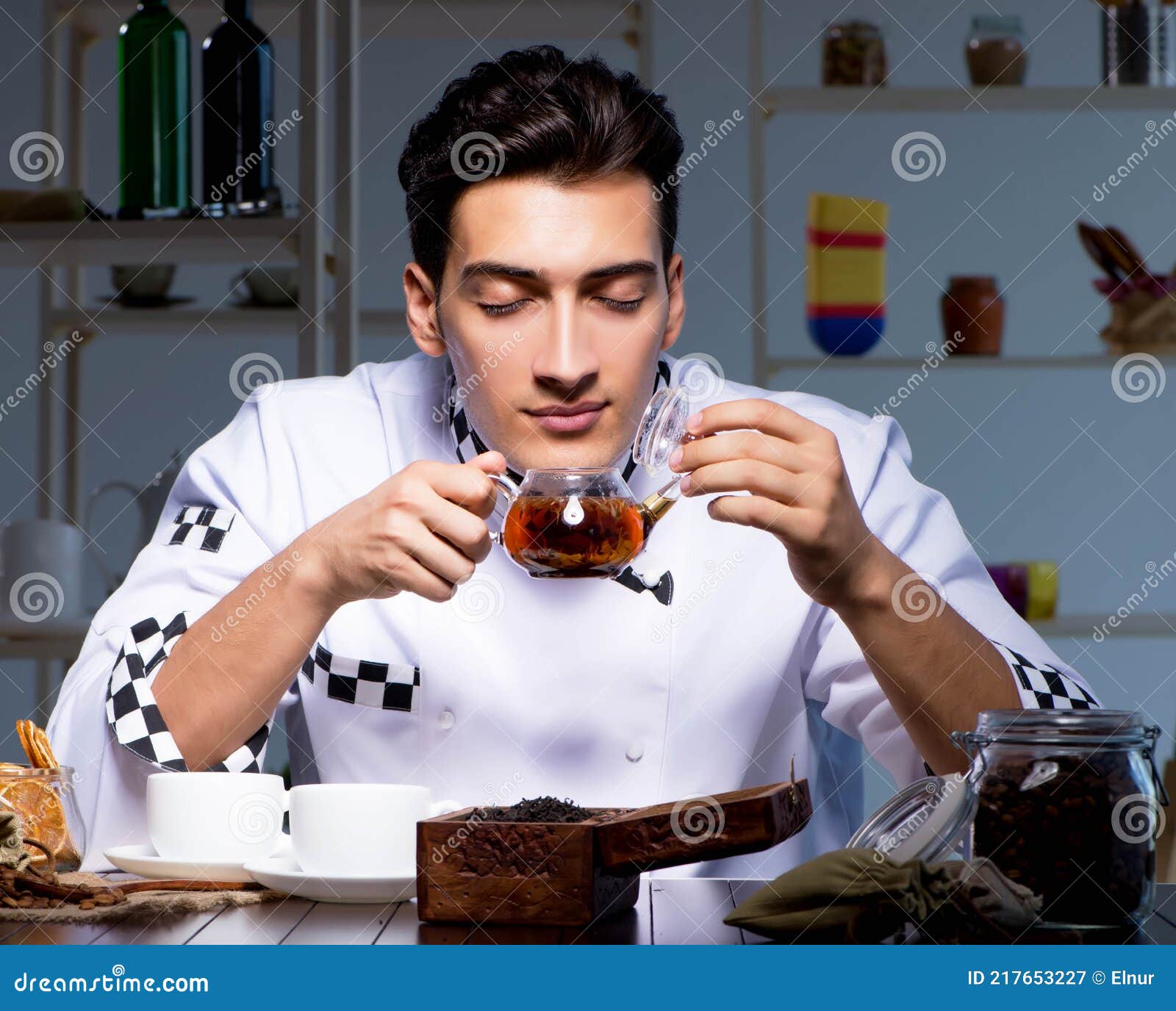 Tea Expert Brewing Cup of Drink Stock Image - Image of examining ...