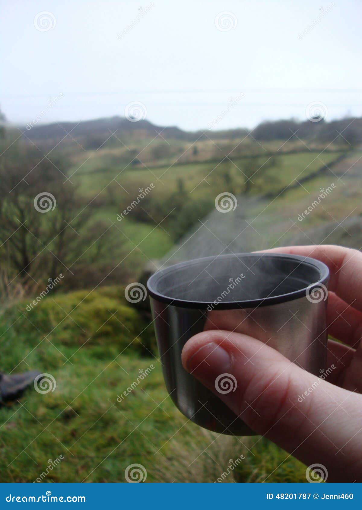 Tea from a Flask with a View Stock Image - Image of view, countryside ...