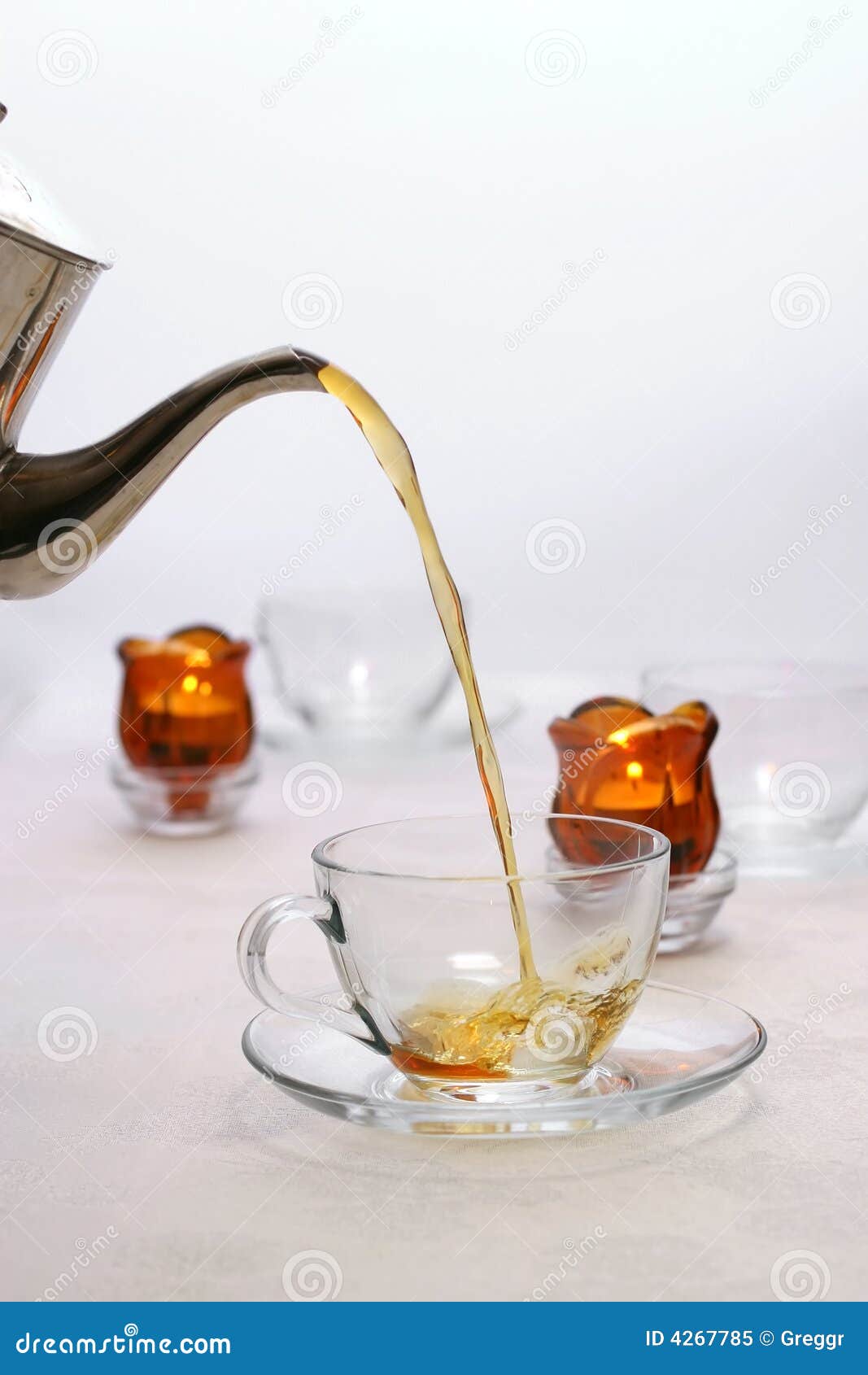 Tea flow to teacup stock image. Image of isolated, still - 4267785