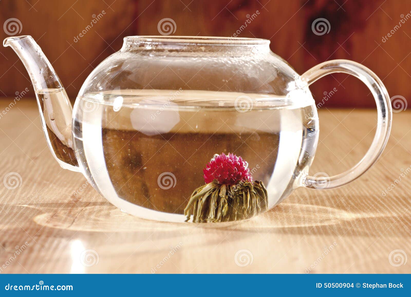 Tea Flower in tea glass stock photo. Image of close, medicinal - 50500904