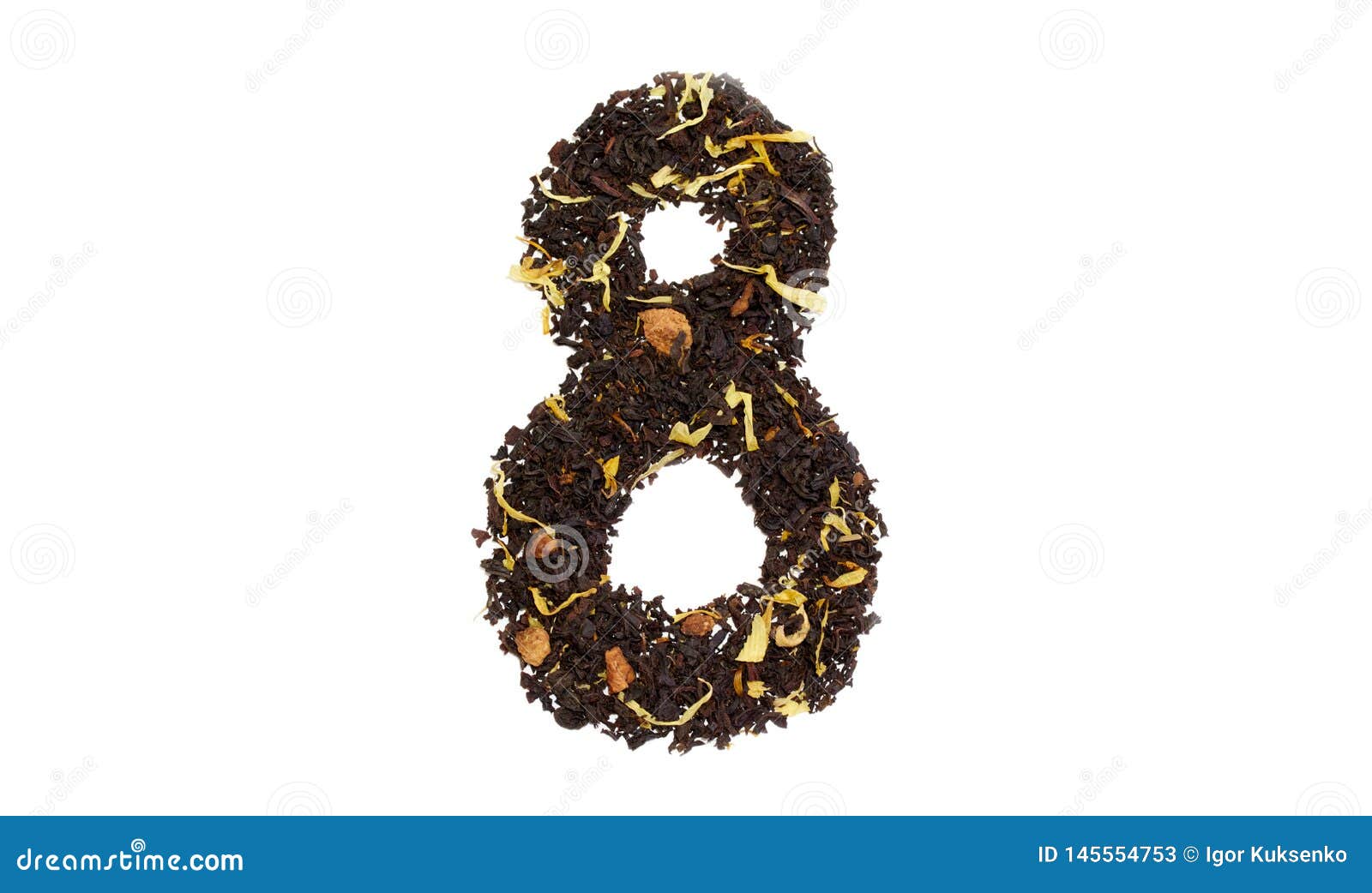 Tea Font Numerology Figure Eight Eighth Handwork Isolated Stock Image ...