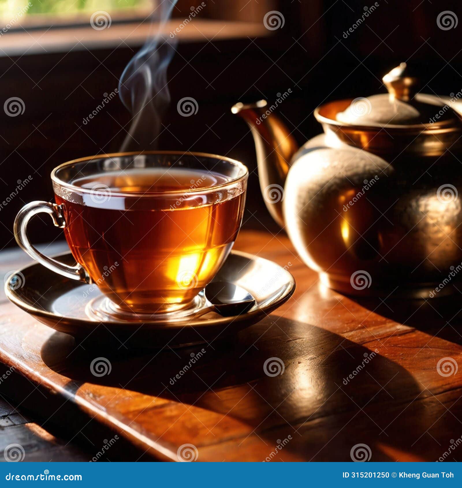 Tea, Fresh Brewed Black Tea In Cup With Tea Leaves Royalty-Free Stock ...