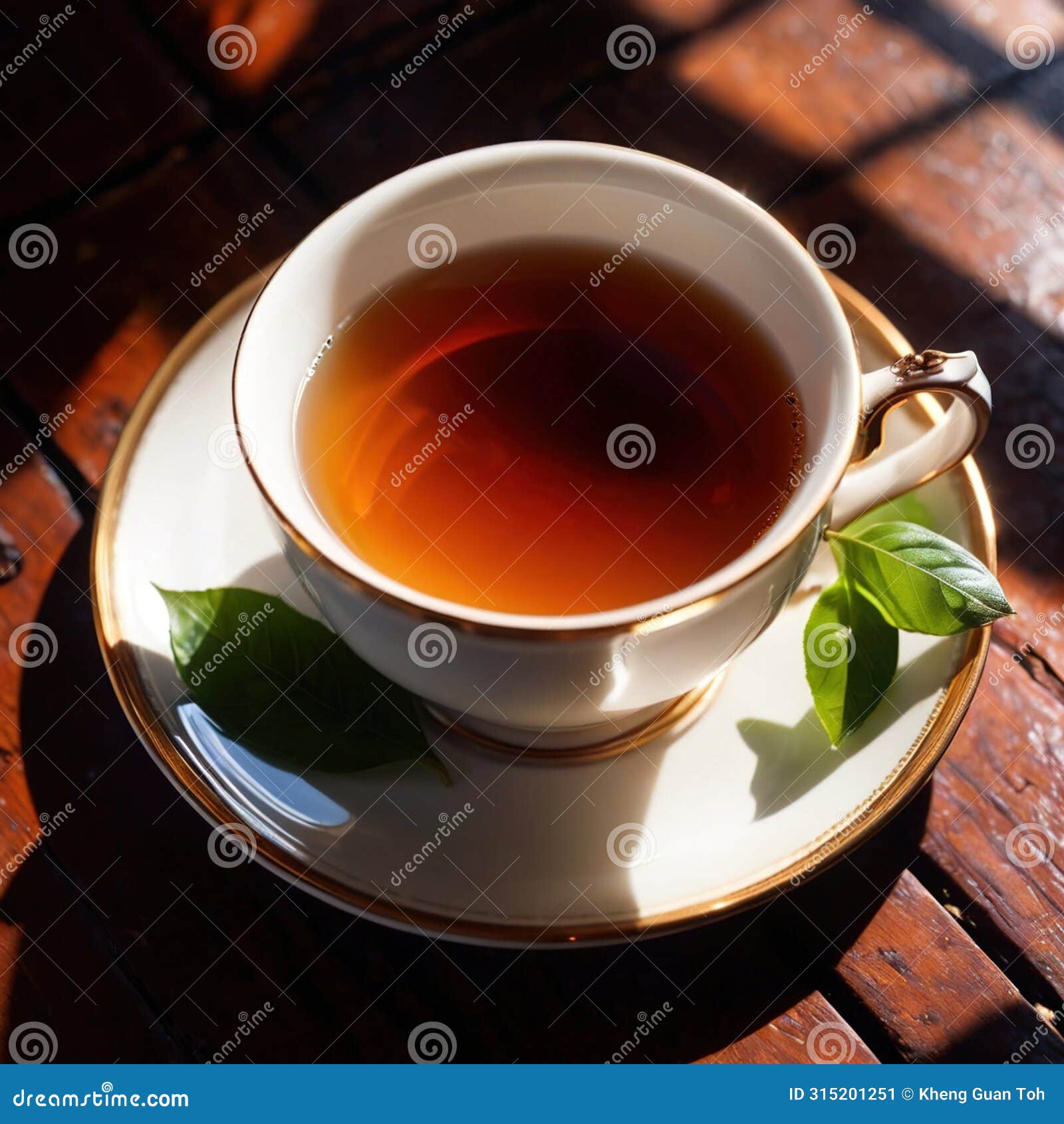 Tea, Fresh Brewed Black Tea In Cup With Tea Leaves Royalty-Free Stock ...