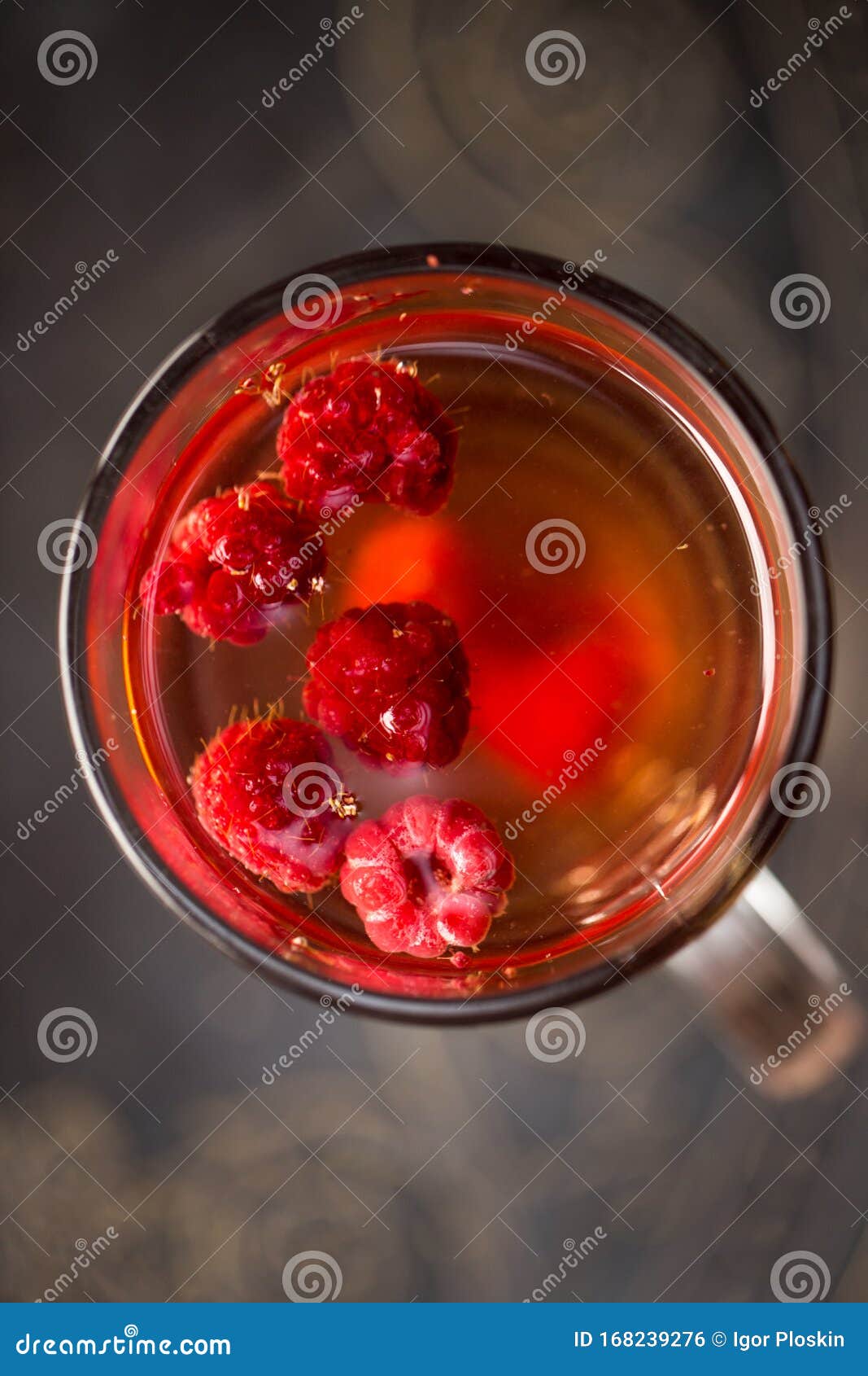 Tea with fresh raspberries stock photo. Image of fruit - 168239276