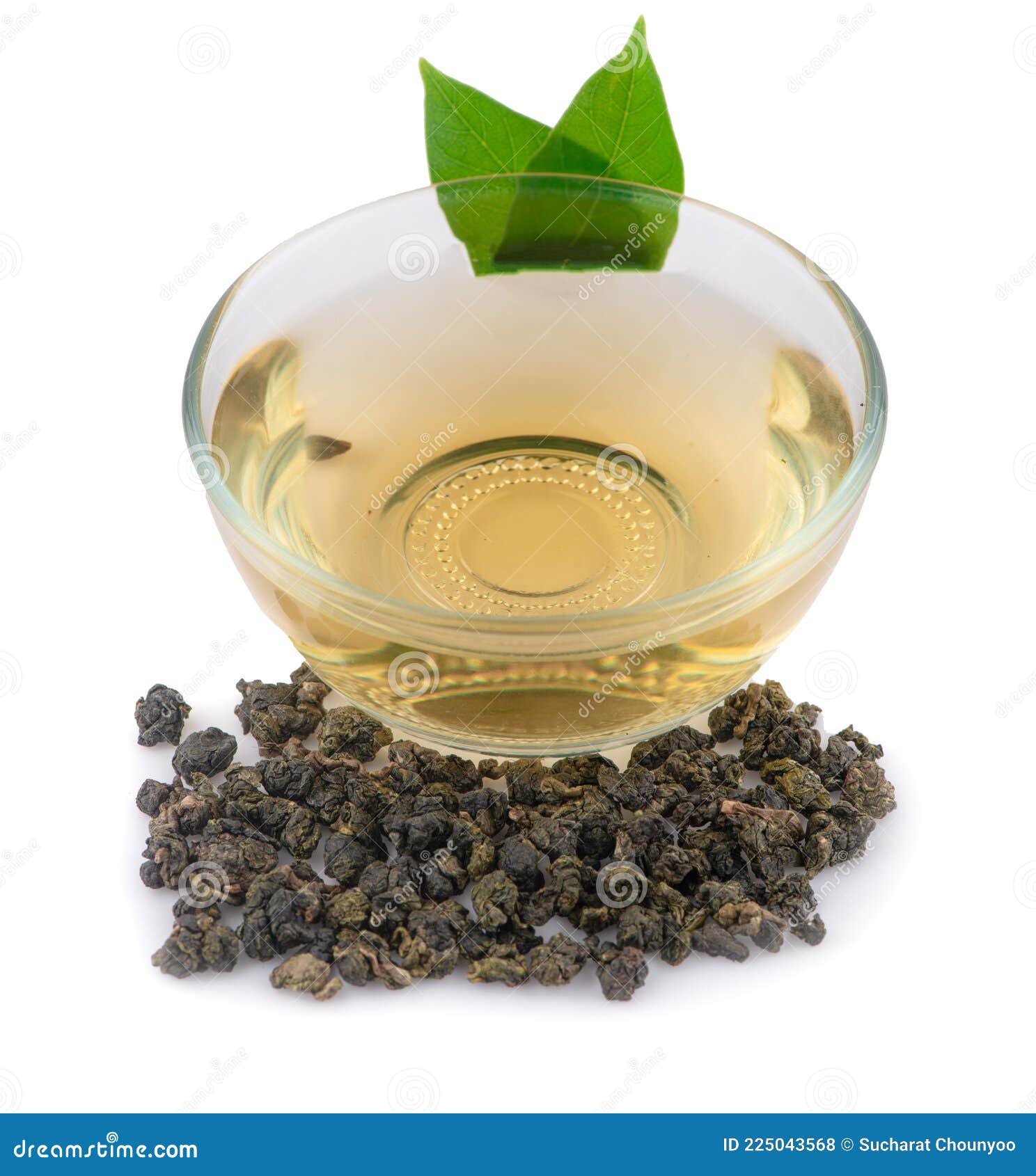 Tea Green Cup with Tea Leaves Isolated Stock Photo - Image of teacup ...