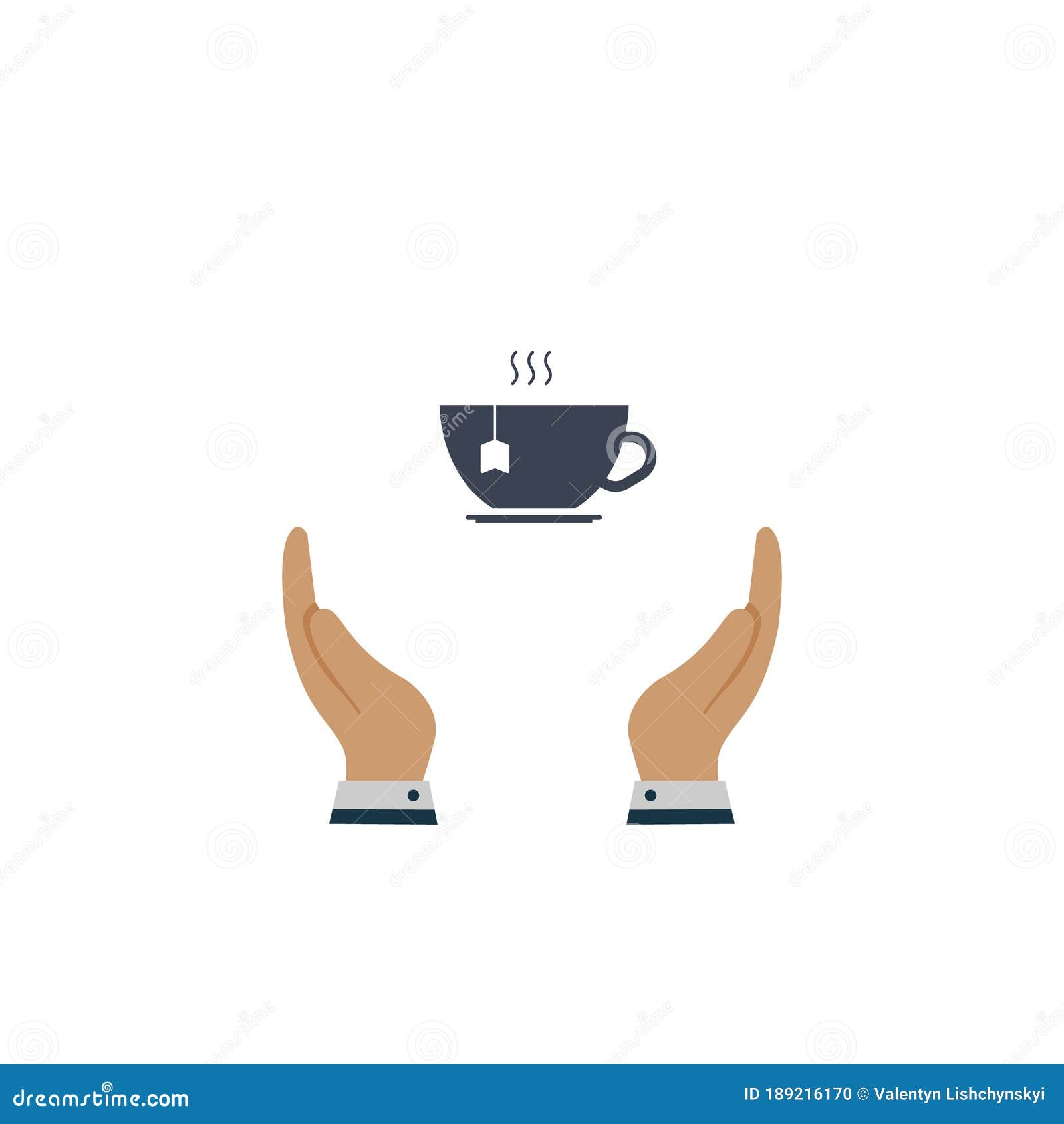 Tea in Hand Icon. Vector Symbol in Flat Design Stock Vector ...