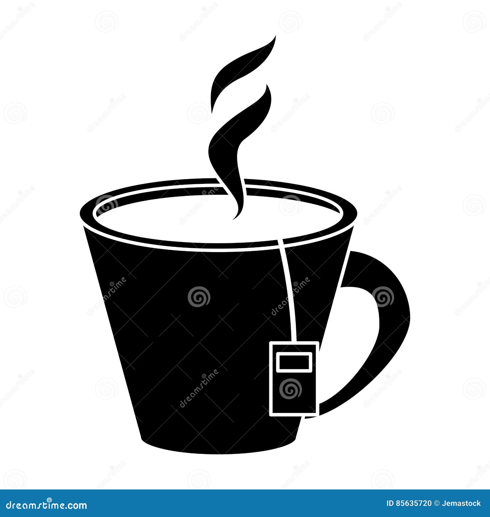 Tea Hot Cup Herb Aromatic Pictogram Stock Vector - Illustration of ...