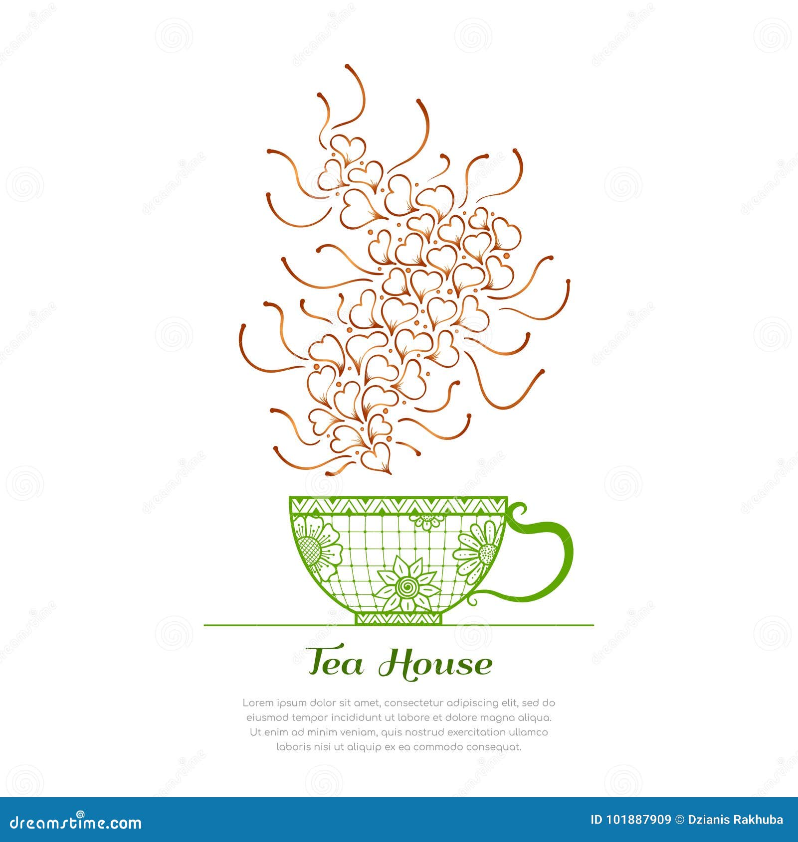 Tea house concept stock vector. Illustration of concept - 101887909