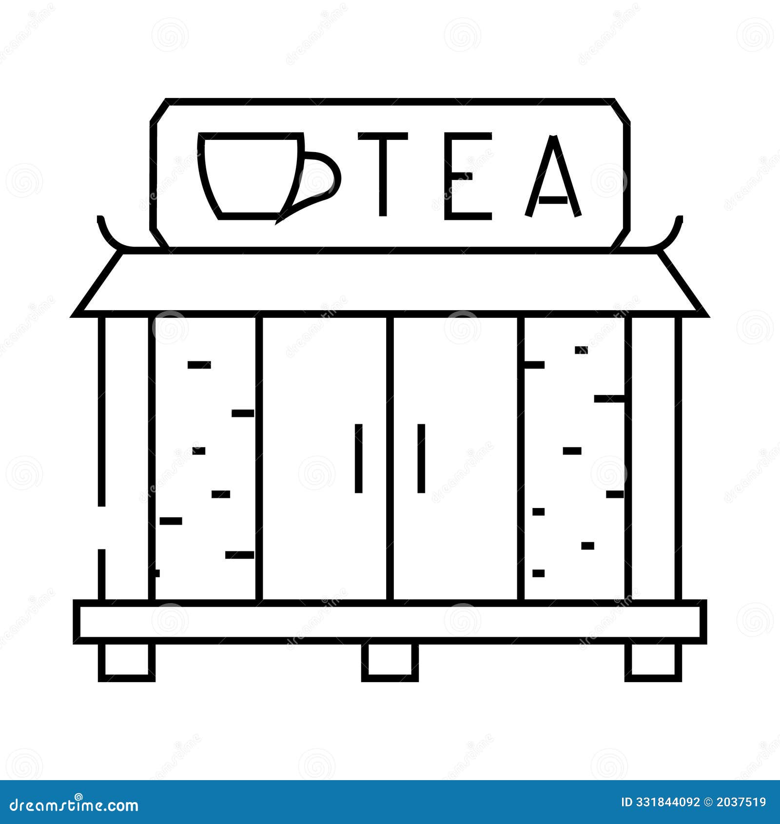 Tea House Street Cafe Line Icon Vector Illustration Stock Vector ... Tea House Street Cafe Line Icon Vector Illustration Stock Vector ...
