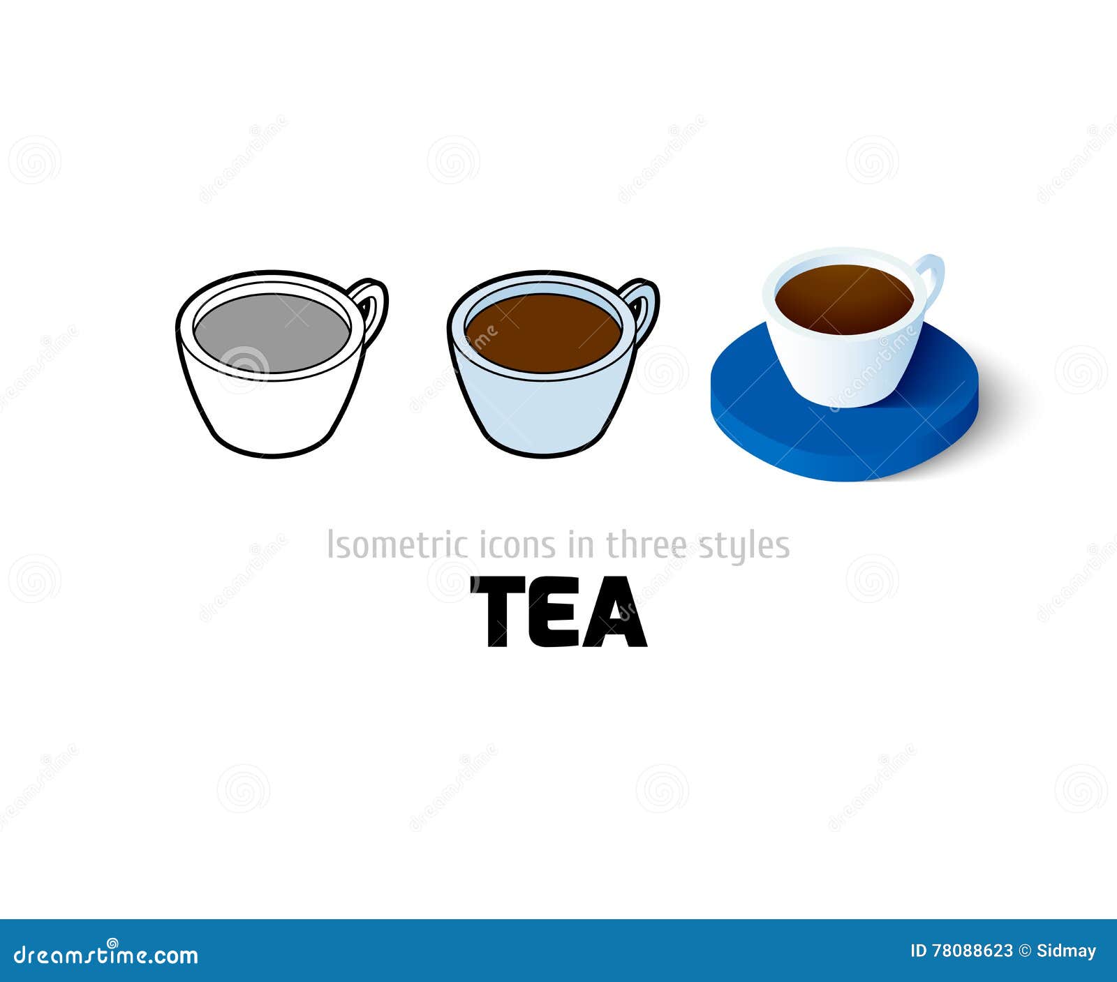 Tea Icon in Different Style Stock Vector - Illustration of beverage ...