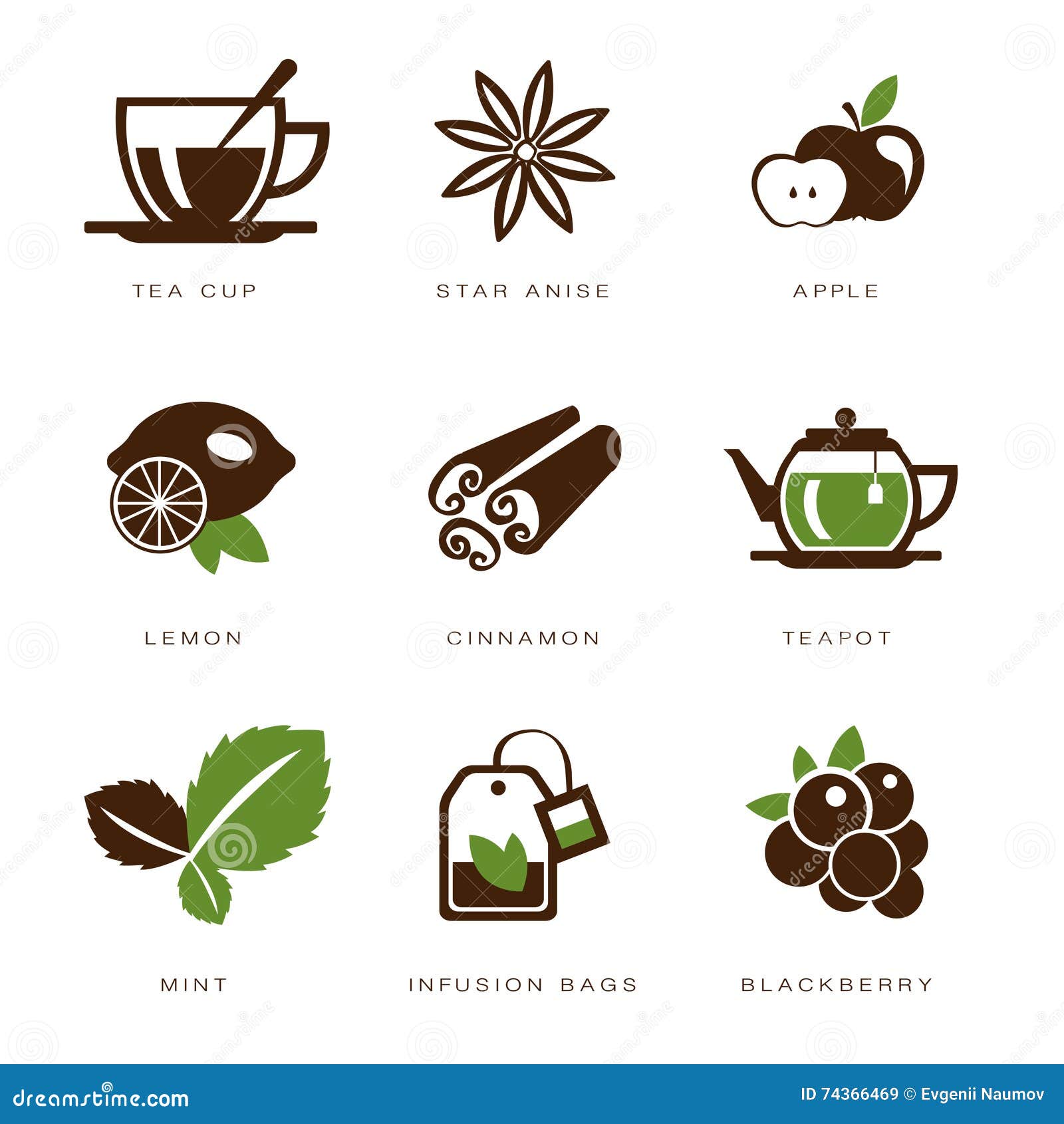 Tea icon set stock illustration. Illustration of design - 74366469
