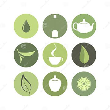 Tea. Icon set stock vector. Illustration of vintage, teabag - 47738591
