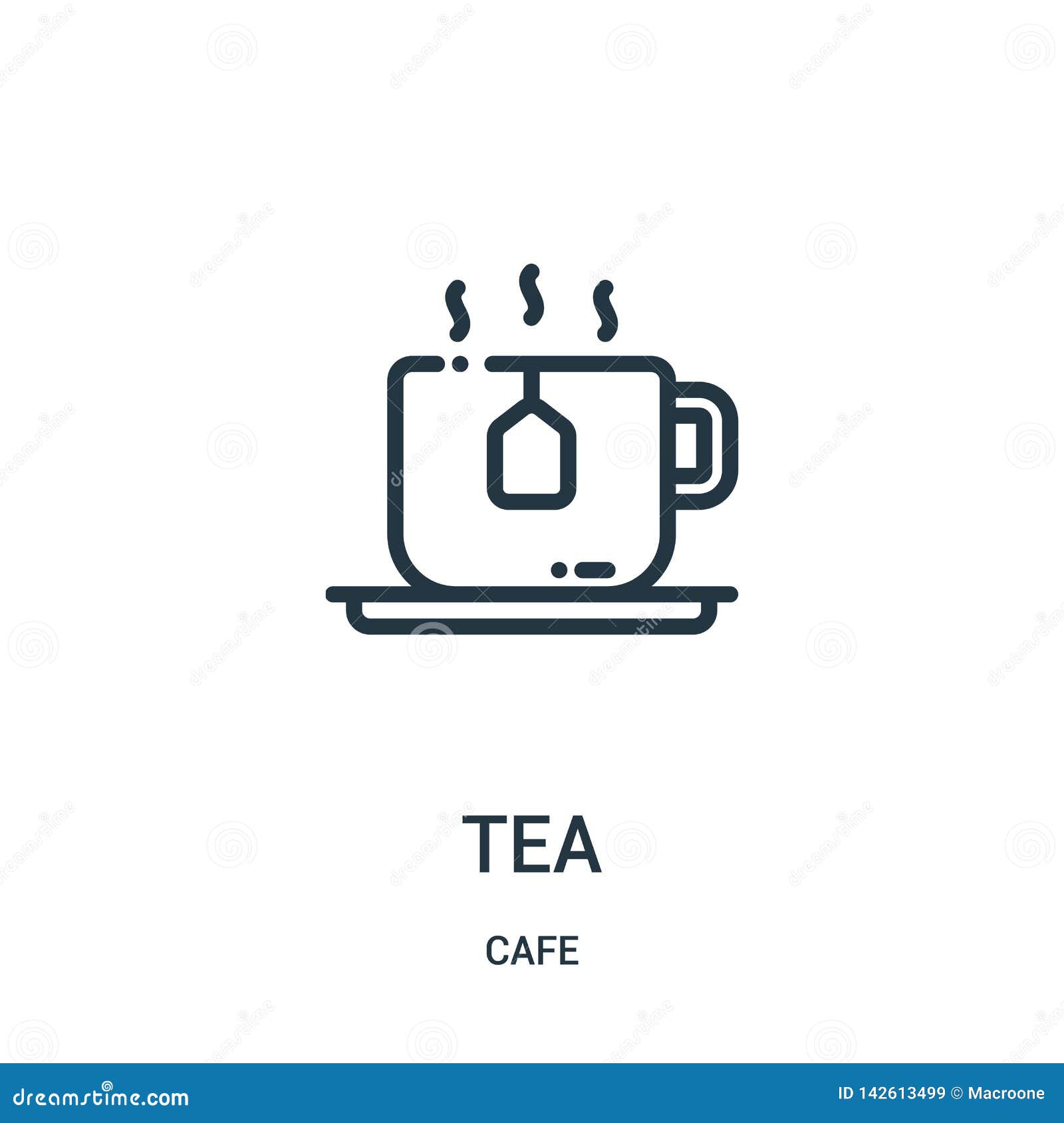 Tea Icon Vector from Cafe Collection. Thin Line Tea Outline Icon Vector ...