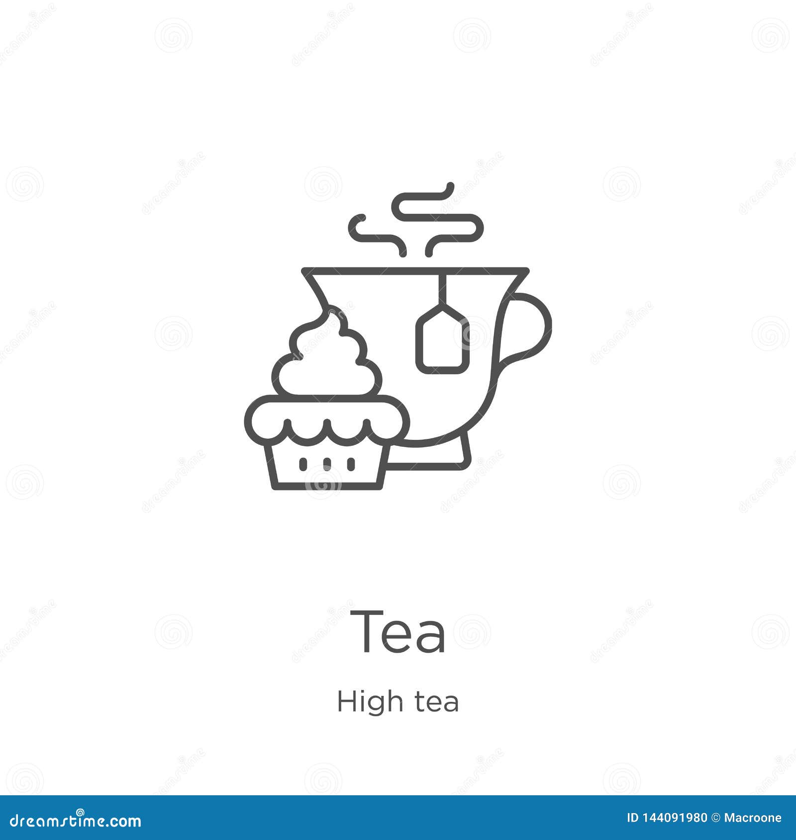 Tea Icon Vector from High Tea Collection. Thin Line Tea Outline Icon ...