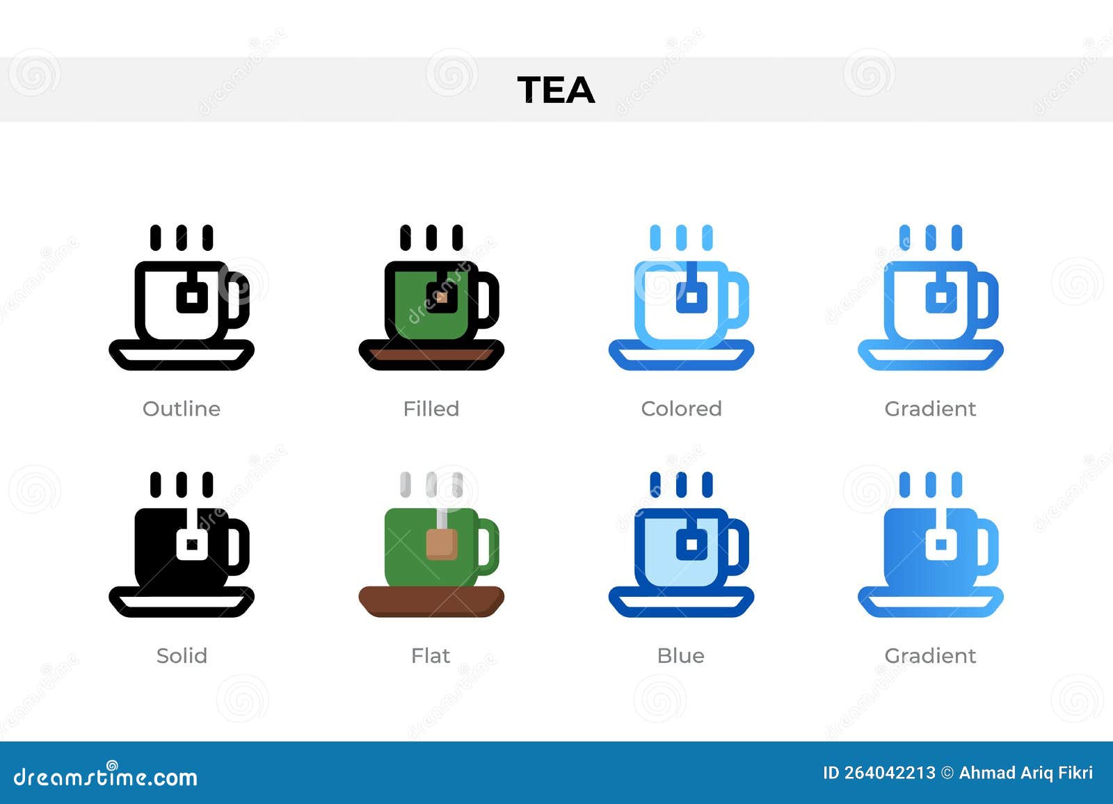 Tea Icons in Different Style. Tea Icons Set. Holiday Symbol. Different ...