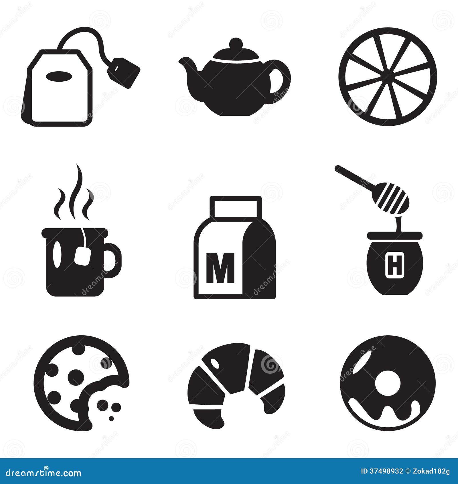 Tea Icons stock vector. Illustration of lemon, relaxing - 37498932