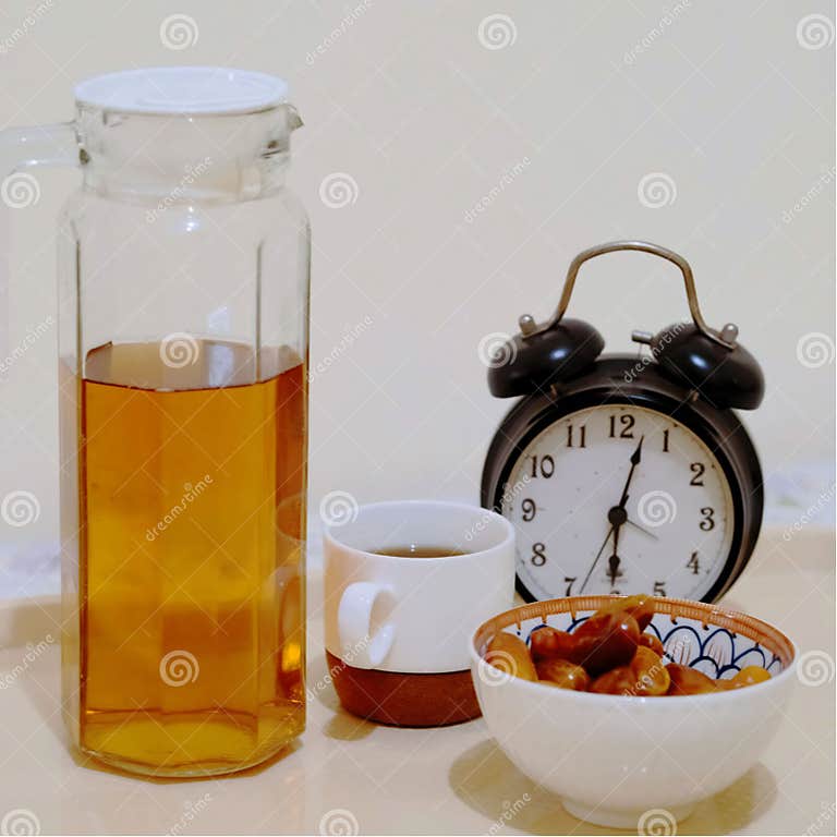 Tea in a Jar and a Cup, Ready To Be Served for Iftar during Ramadan ...