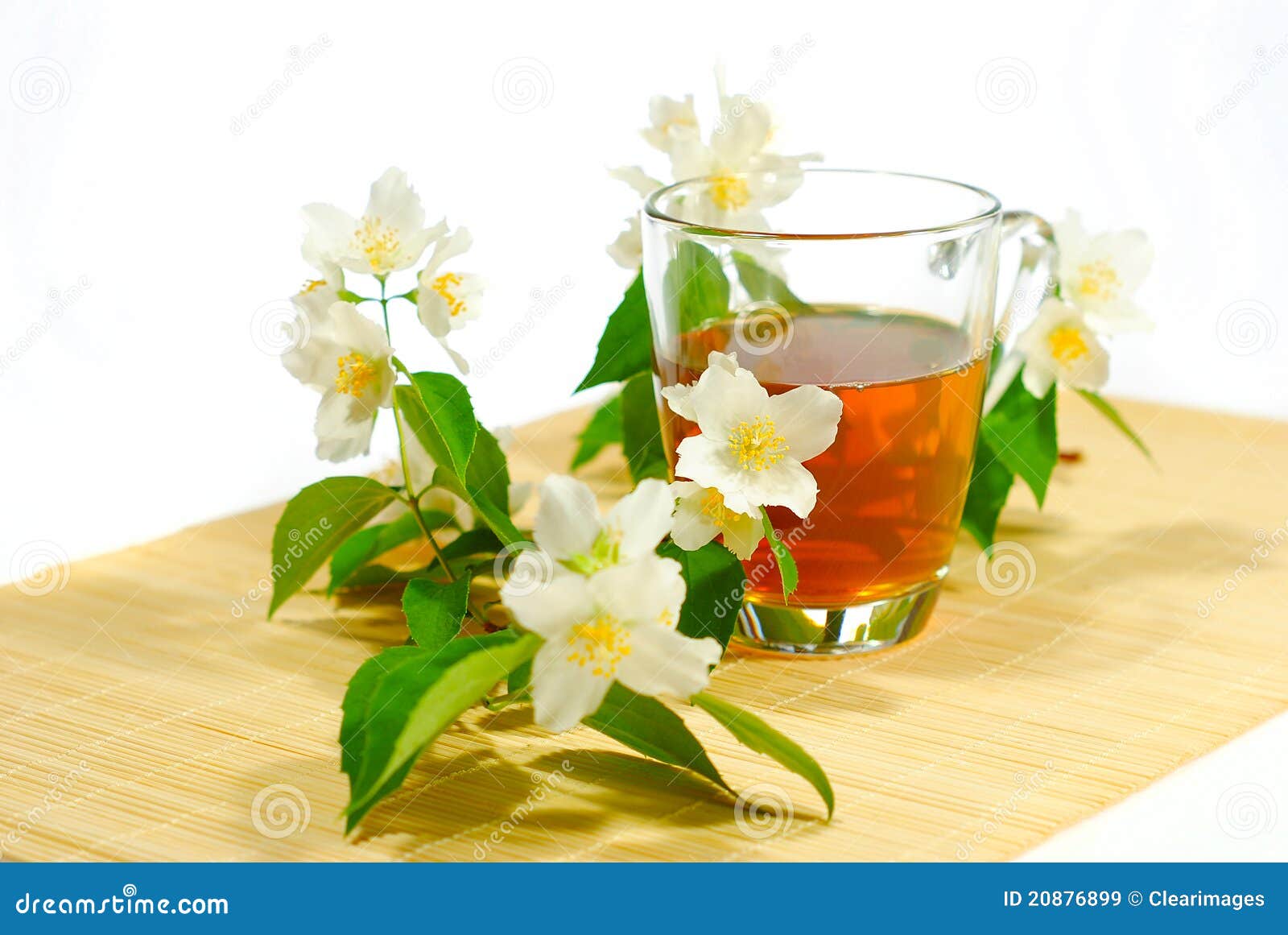 Tea with jasmine flower stock image. Image of culture - 20876899