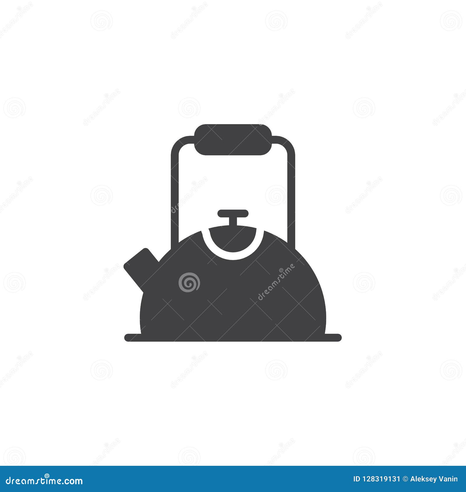 Tea kettle vector icon stock vector. Illustration of filled - 128319131