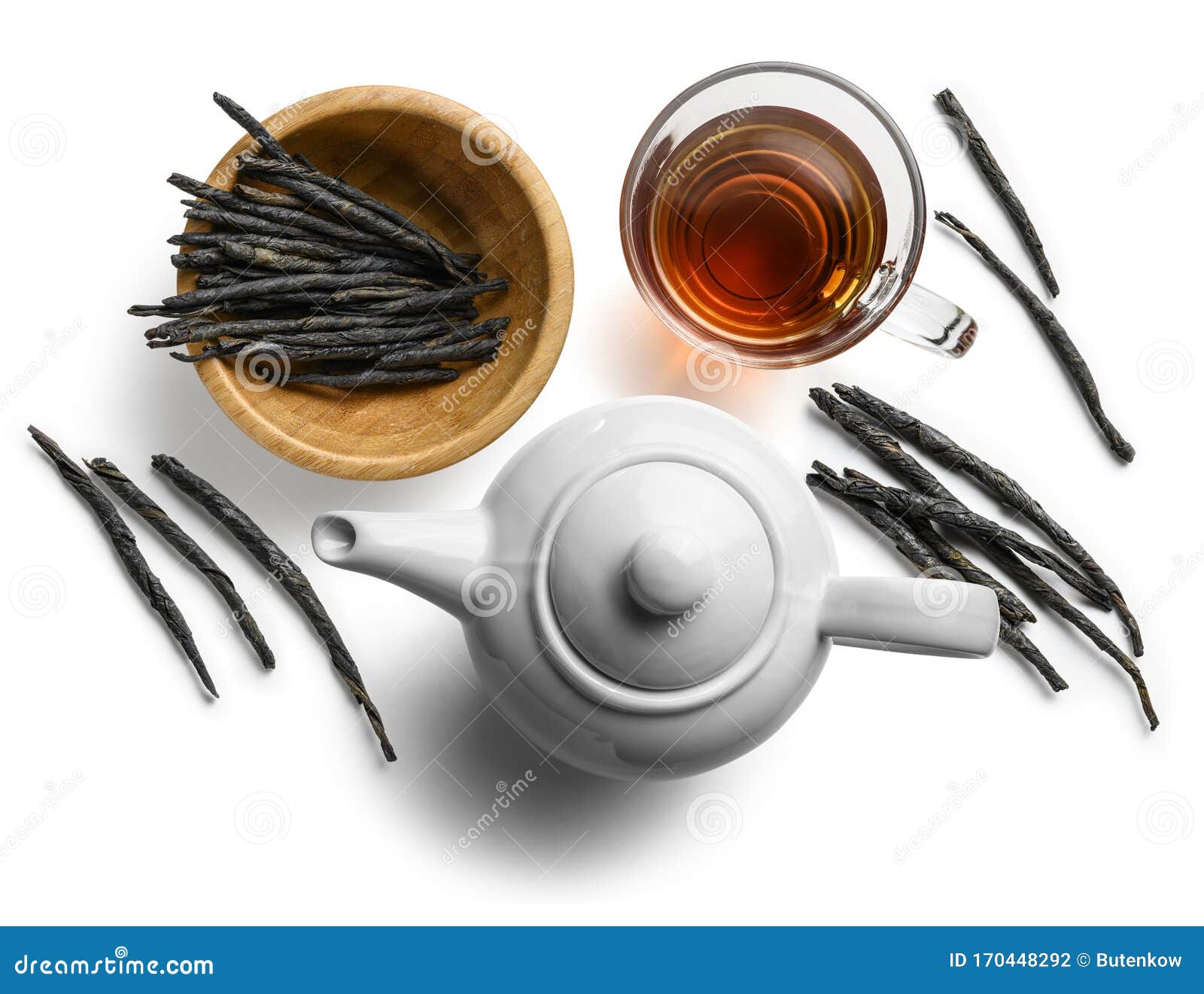 Tea Kuding on a White Background. the View from the Top Stock Photo ...