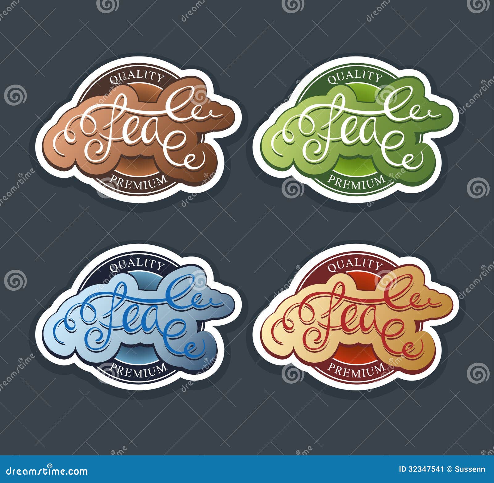 Tea labels set stock vector. Illustration of drink, lettering - 32347541
