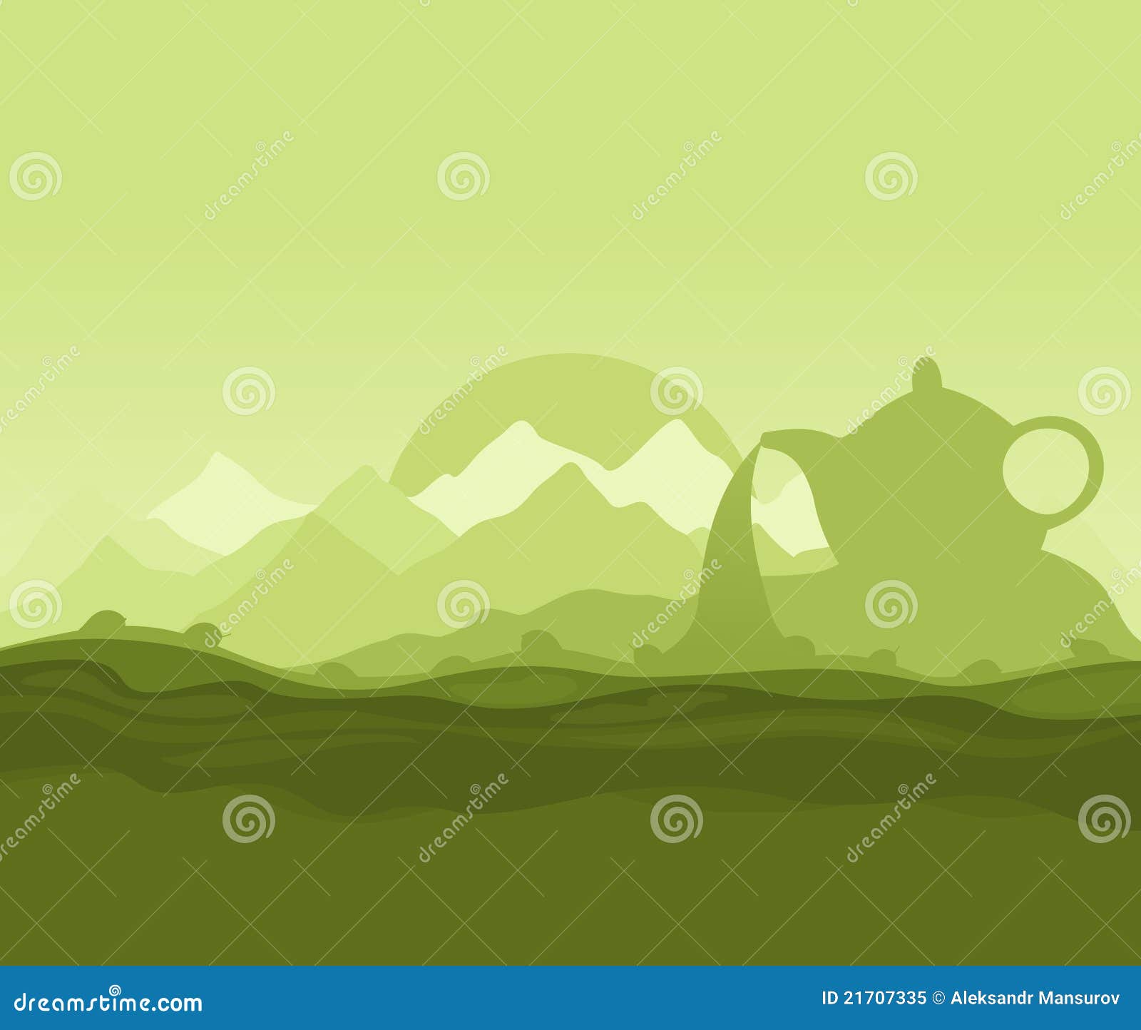Tea landscape stock vector. Illustration of blue, clean - 21707335