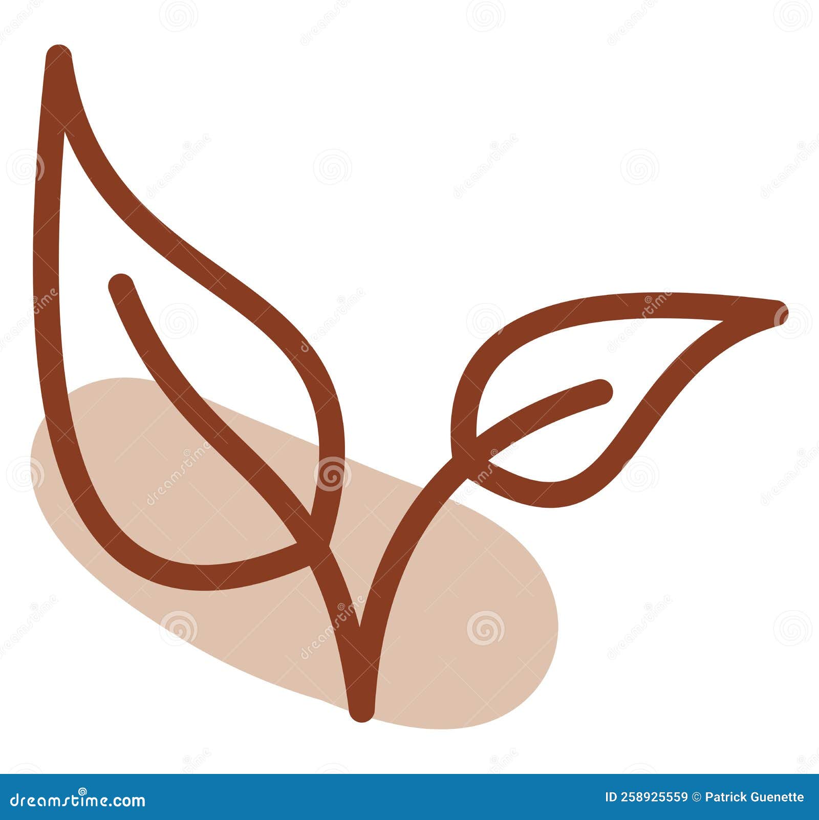 Tea leaves, icon stock vector. Illustration of summer - 258925559