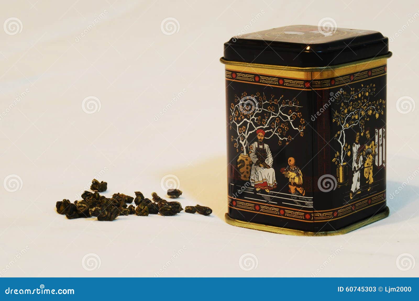 Tea Leaves and an Old Tea Box Stock Image - Image of japan, heat: 60745303