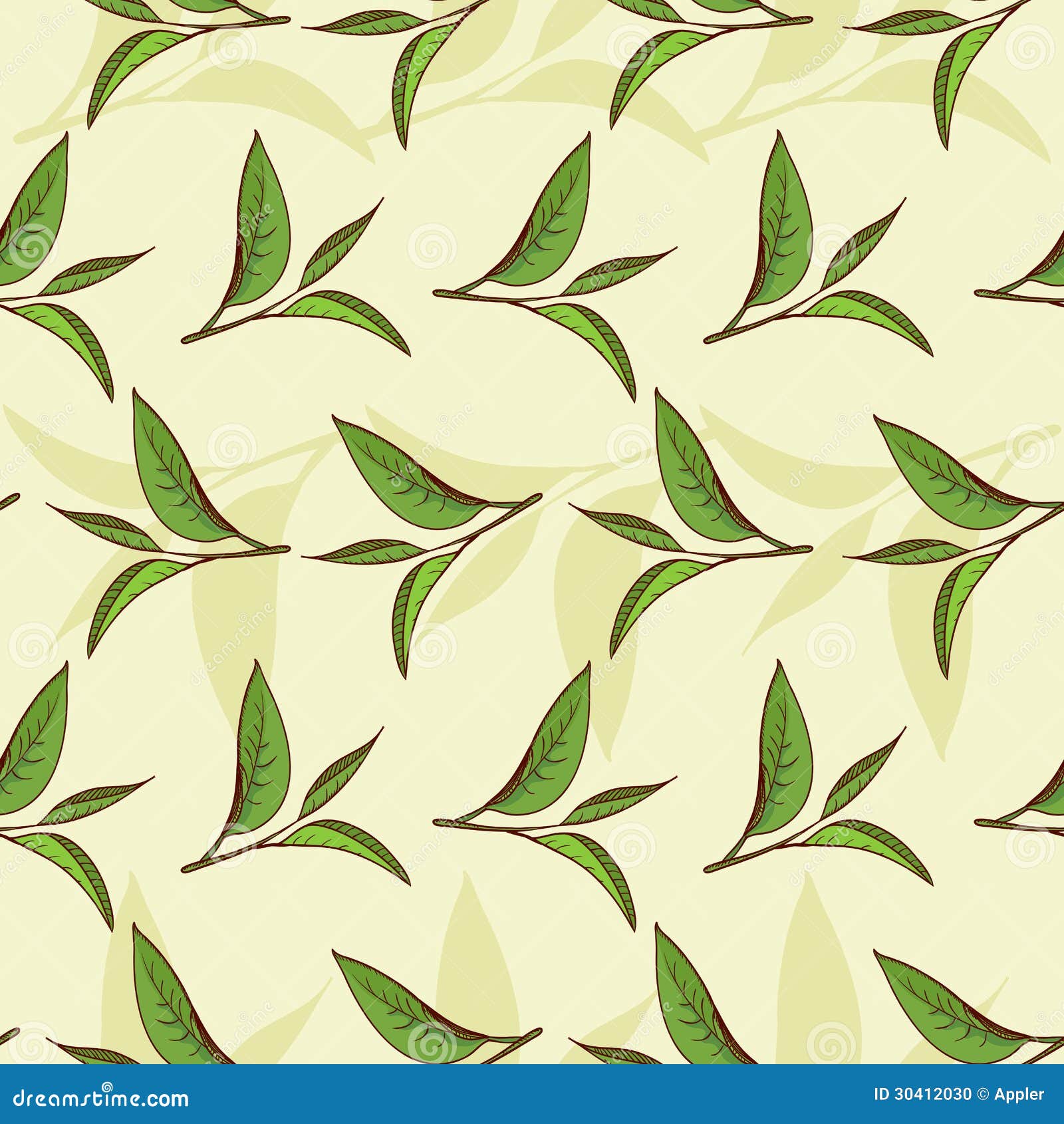 Tea leaves pattern stock illustration. Illustration of vegetarian ...