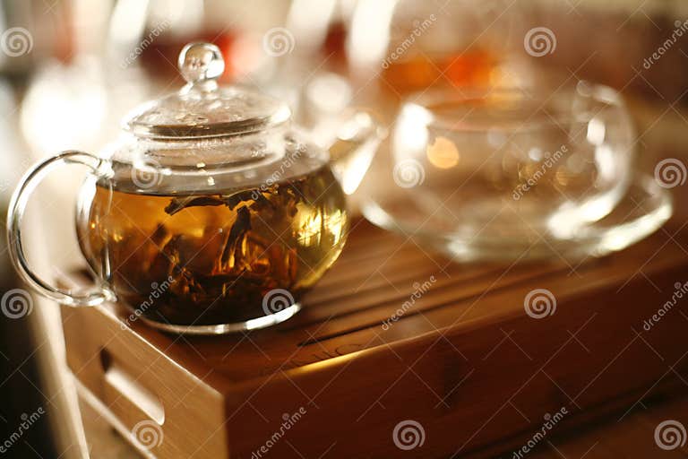Tea Leaves Steeping in Pot stock photo. Image of tray - 24890944