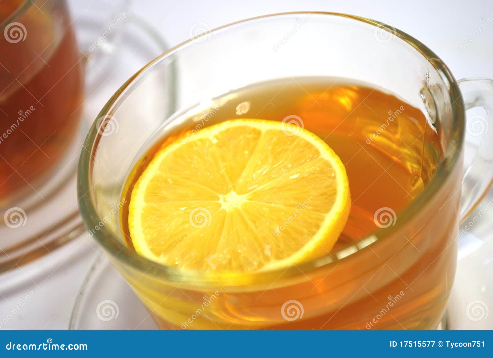 Tea with a lemon stock image. Image of white, isolated - 17515577