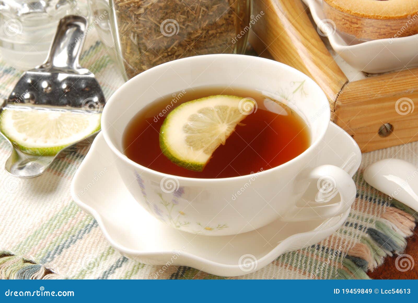 Tea with a lemon stock image. Image of refreshment, clean - 19459849