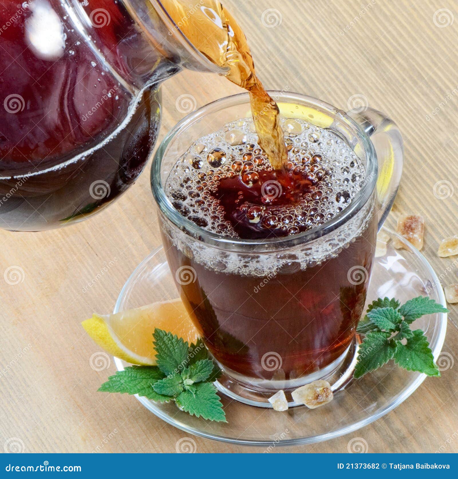 Tea with lemon stock photo. Image of eating, green, cool - 21373682